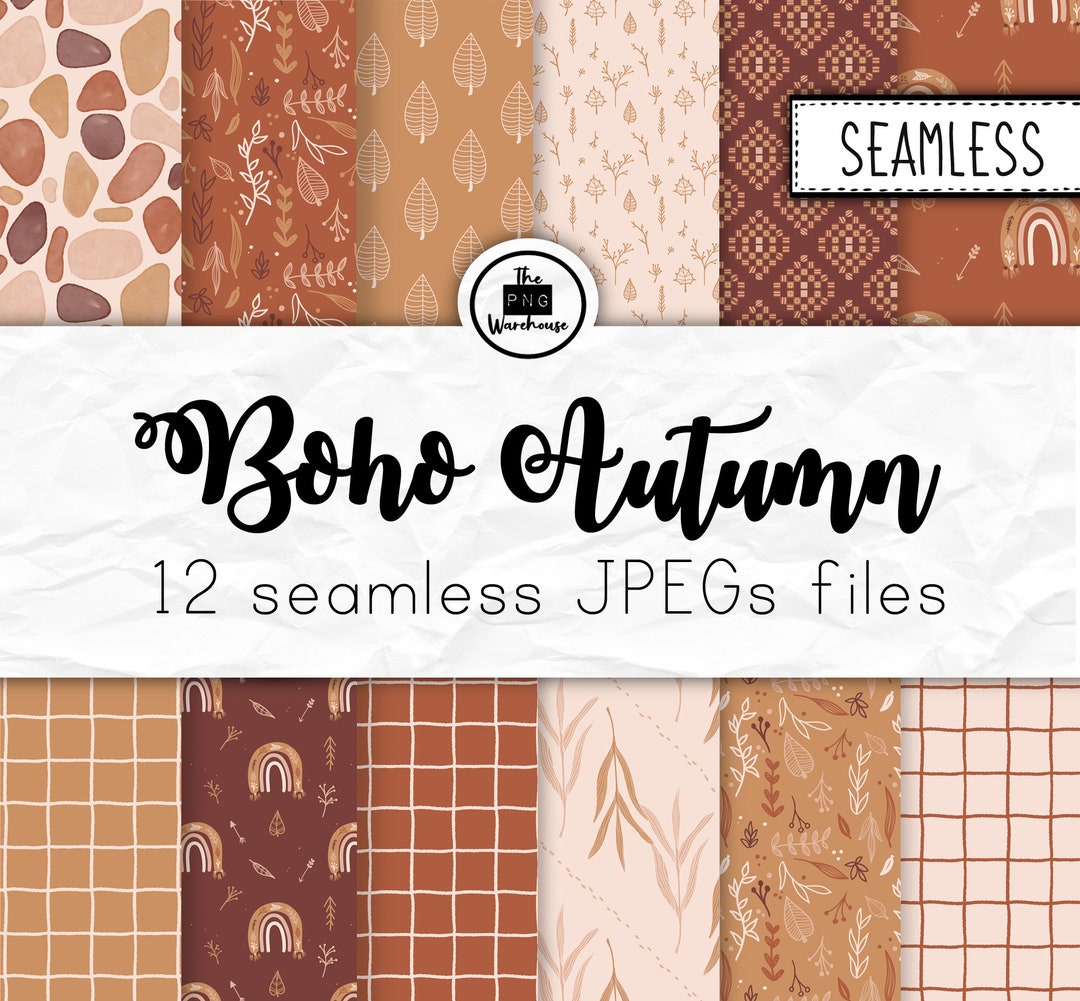 BOHO AUTUMN Digital Paper Pack 12 Jpegs Instant Download - Etsy