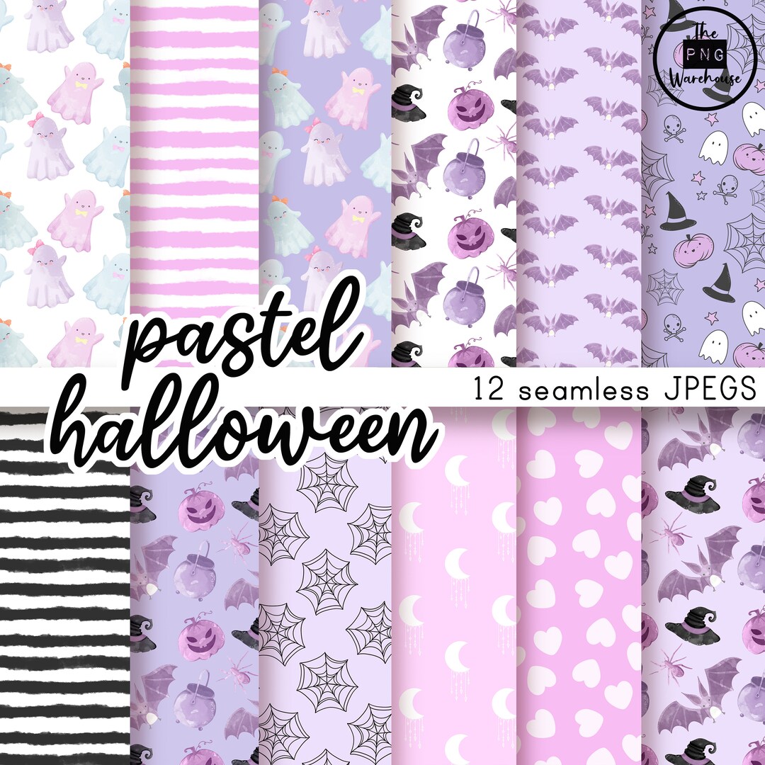 PASTEL HALLOWEEN - Digital Paper Pack - 12 Jpegs - Instant Download ...
