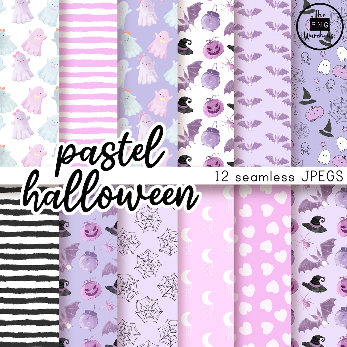 PASTEL HALLOWEEN - Digital Paper Pack - 12 Jpegs - Instant Download ...