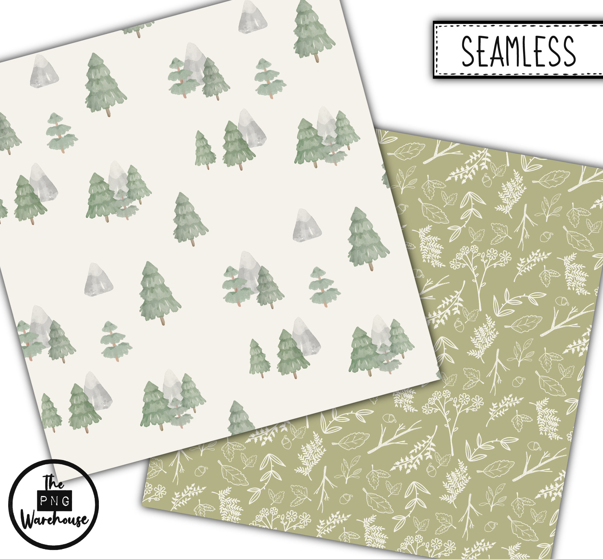 WATERCOLOR FOREST and NATURE Digital Paper Pack 12 Jpegs - Etsy