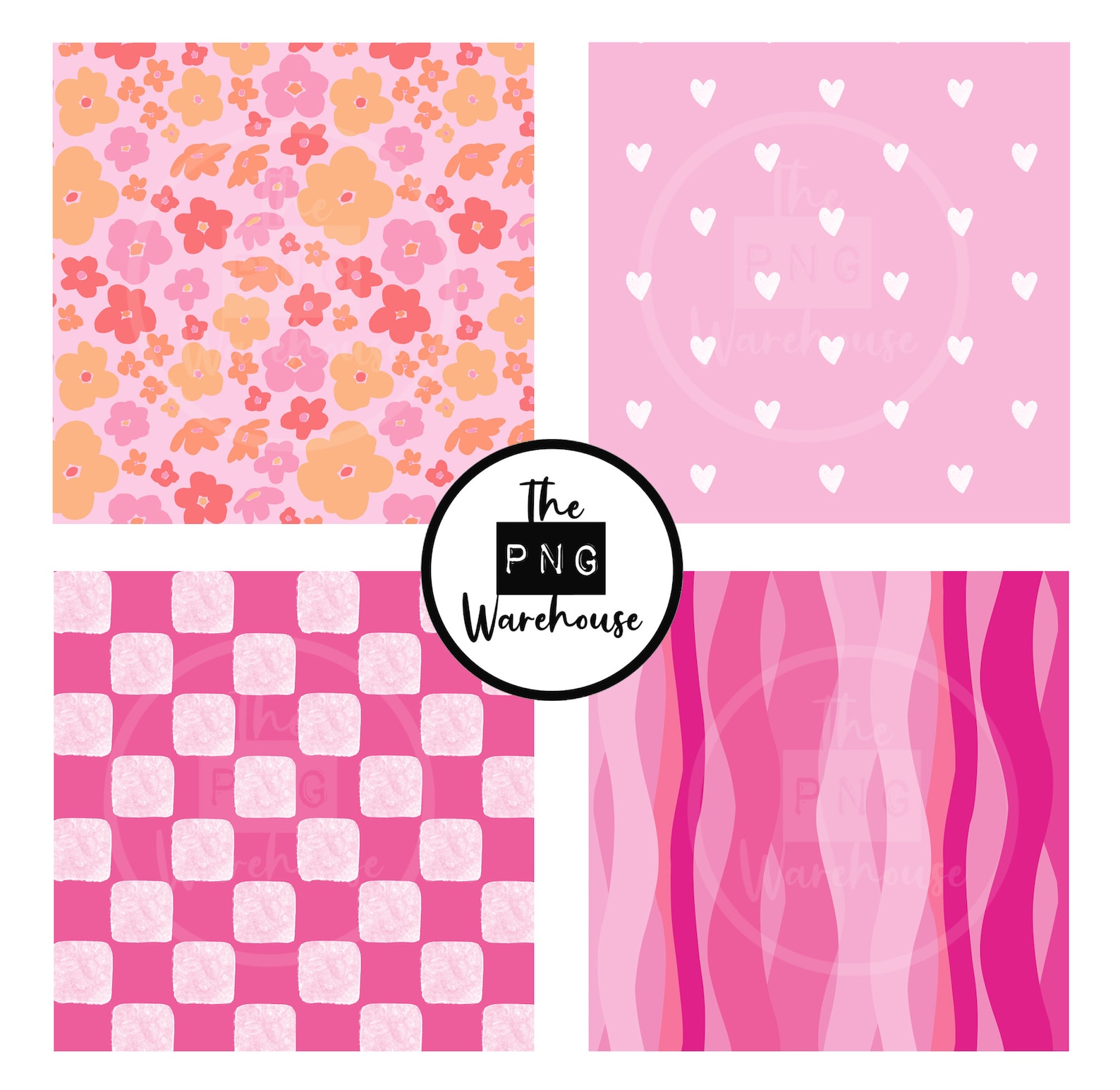 Hot PINK Inspired Patterns - Digital Paper Pack - 12 Jpegs - Instant ...