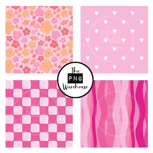 Hot PINK Inspired Patterns - Digital Paper Pack - 12 Jpegs - Instant ...