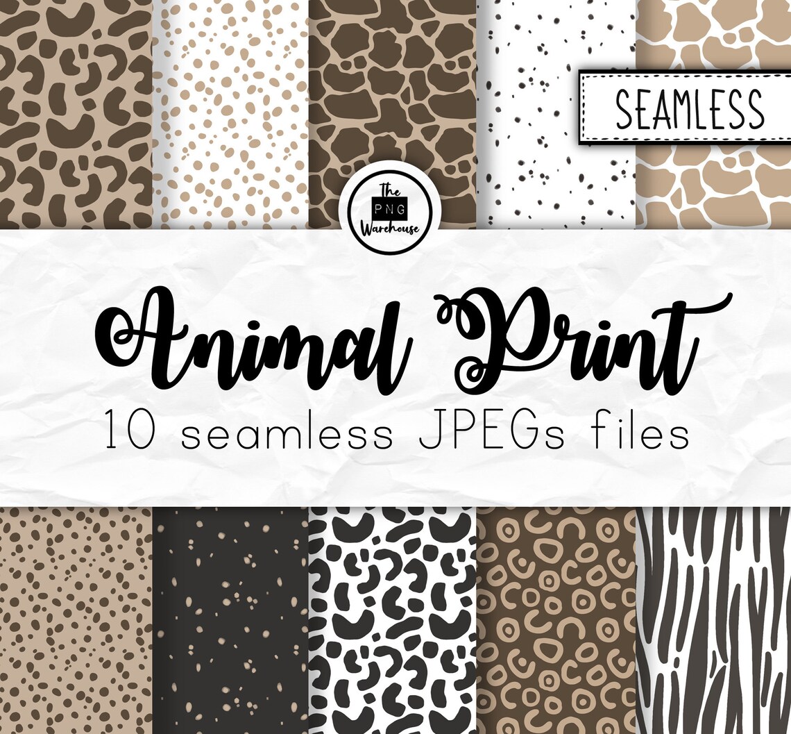 NEUTRAL ANIMAL PRINT - Digital Paper Pack - 10 Jpegs - Instant Download ...