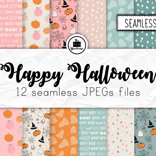 PASTEL HALLOWEEN Digital Paper Pack 12 Jpegs Instant - Etsy