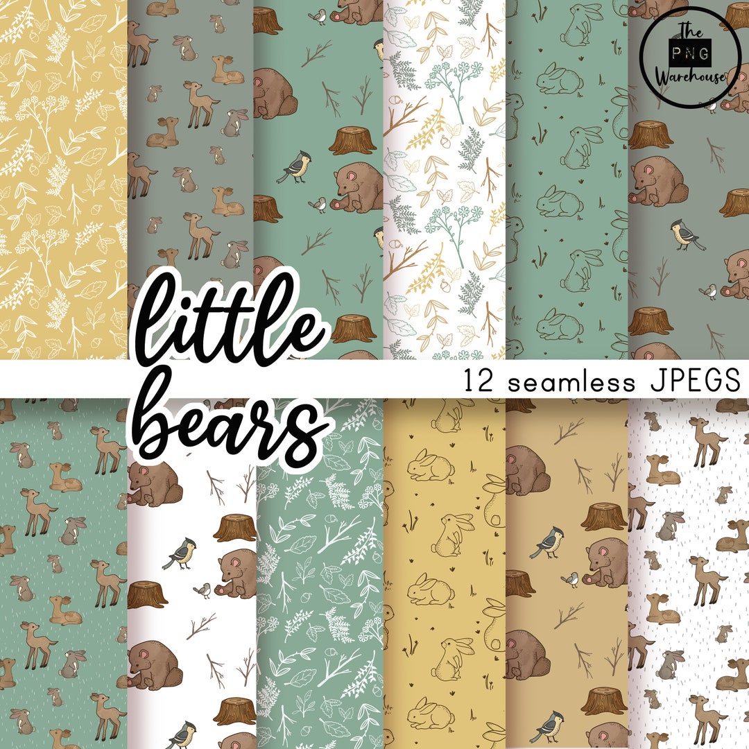 LITTLE BEARS and More - Digital Paper Pack - 12 Jpegs - Instant ...