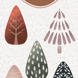 SCANDI BOHO TREES - 27 Pngs - Instant Download - 300dpi - Clip Art ...