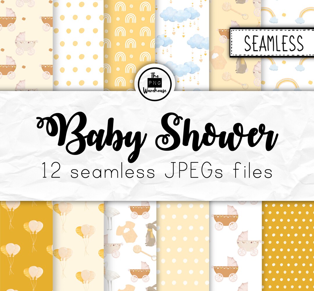 NEUTRAL BABY SHOWER - Digital Paper Pack - 12 Jpegs - Instant Download ...