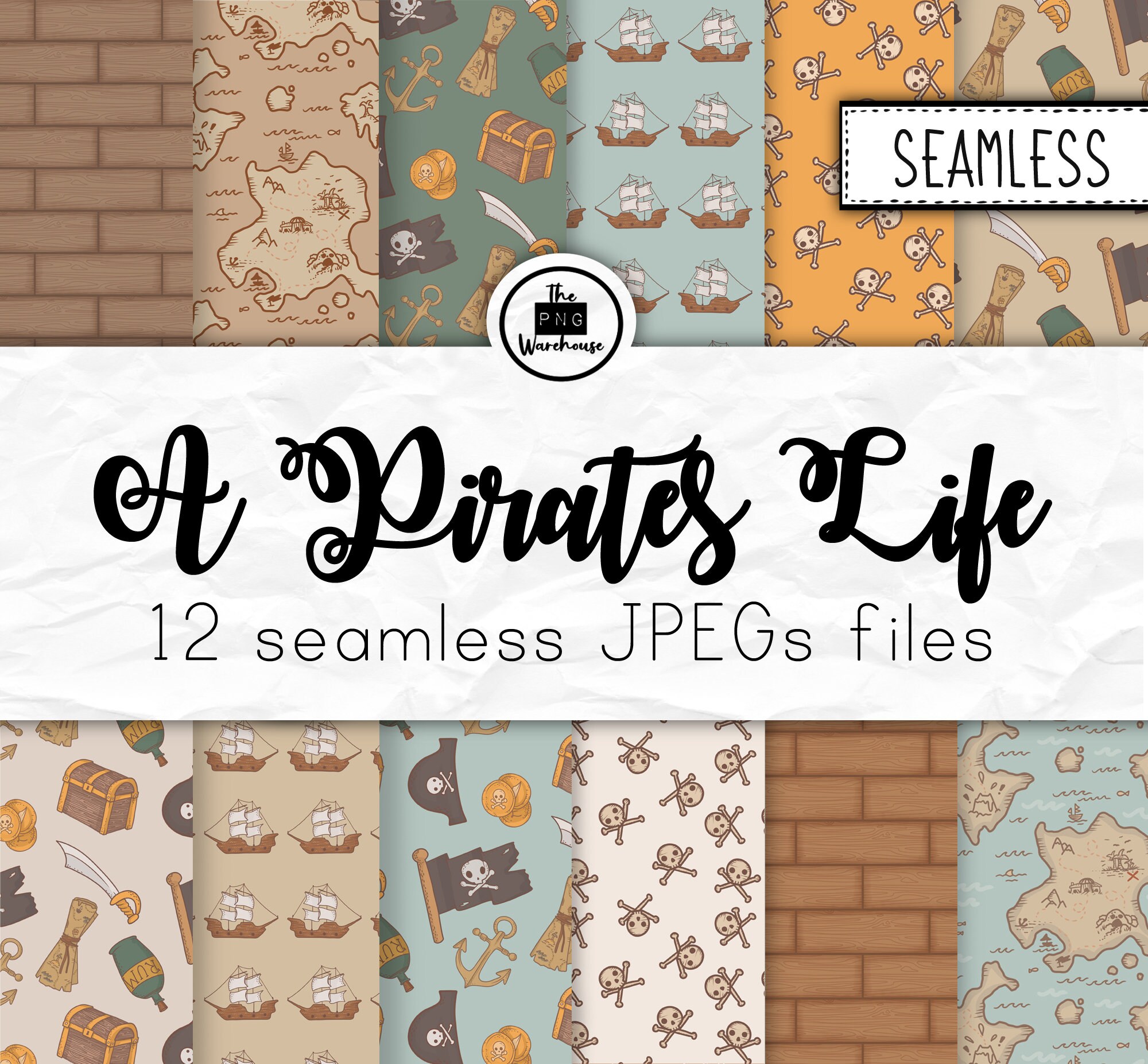 A PIRATES LIFE Digital Paper Pack 12 Jpegs Instant - Etsy UK