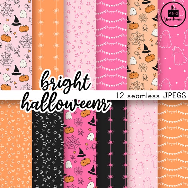 Cute Halloween Digital Paper Halloween Seamless Pattern - Etsy Canada