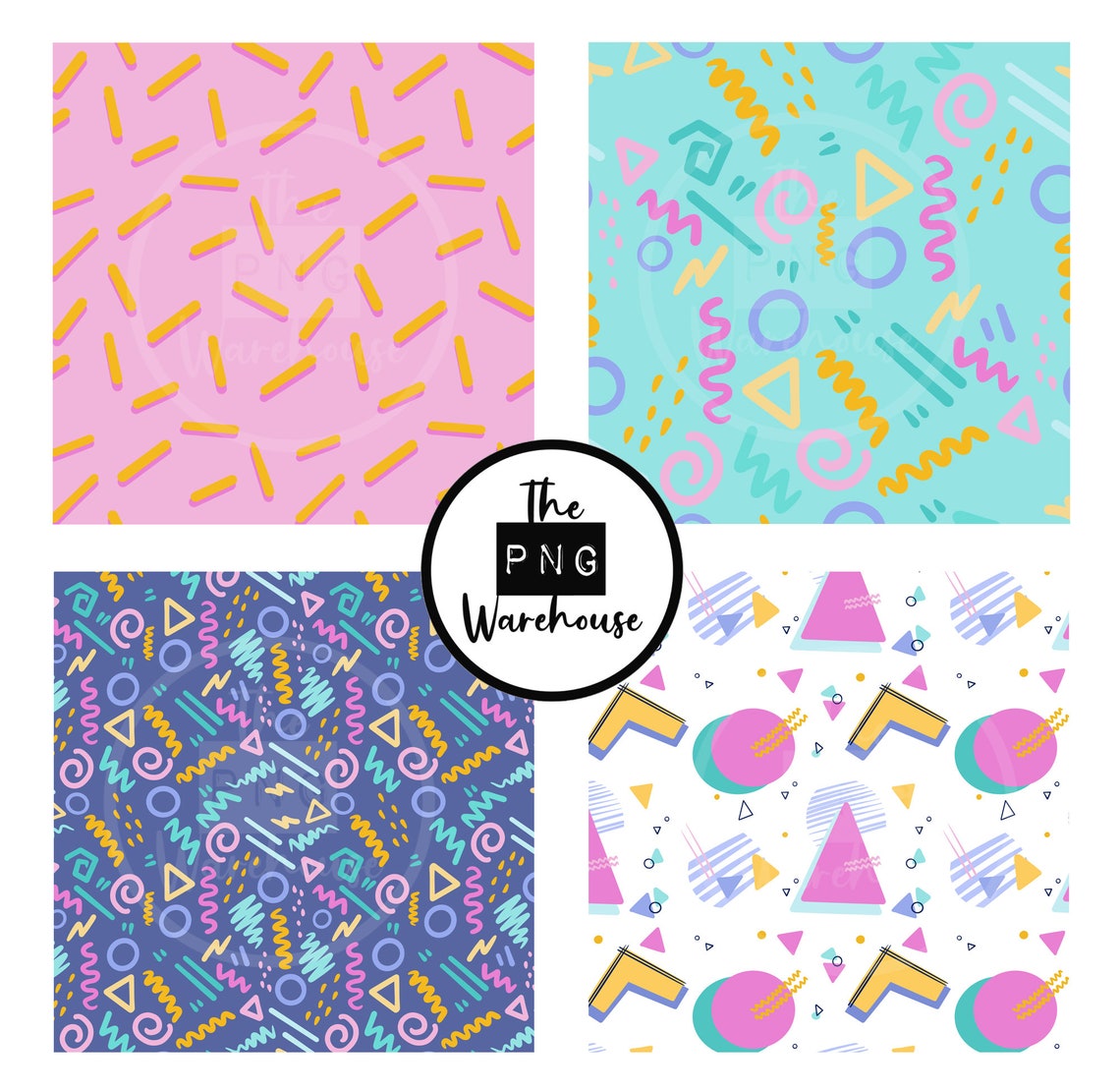90s Patterns - Digital Paper Pack - 12 Jpegs - Instant Download ...