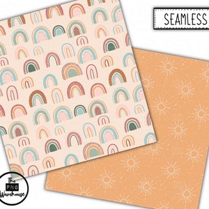 BOHO RAINBOW - Digital Paper Pack - 12 Jpegs - Instant Download ...
