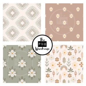 SOFT BOHO Patterns - Digital Paper Pack - 12 Jpegs - Instant Download ...