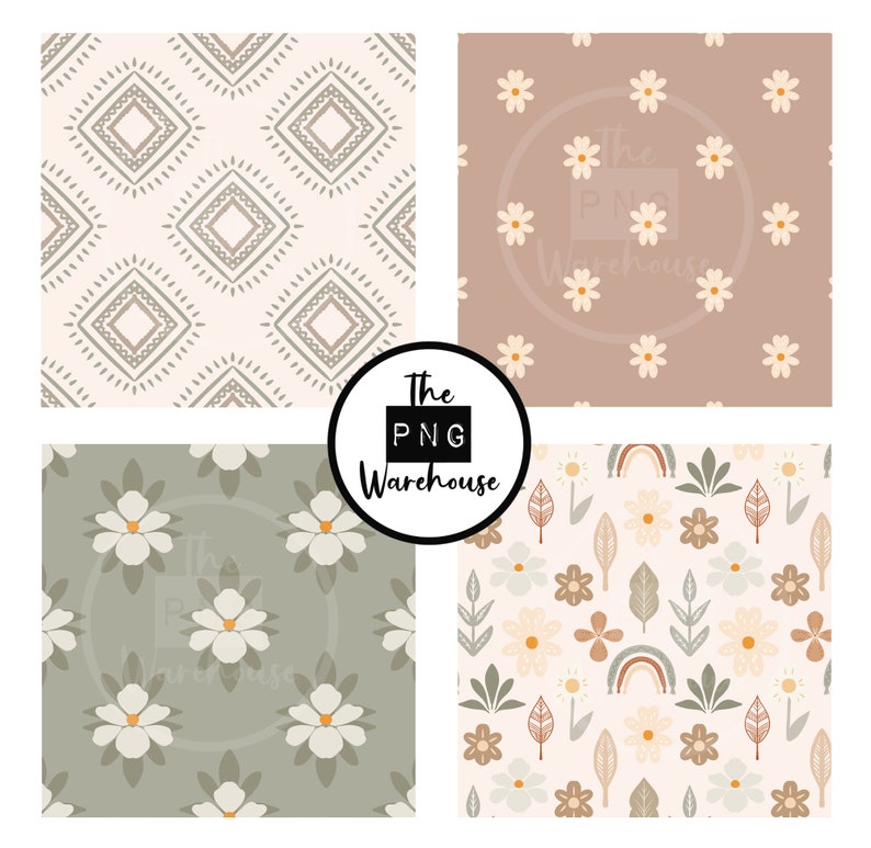 SOFT BOHO Patterns - Digital Paper Pack - 12 Jpegs - Instant Download ...