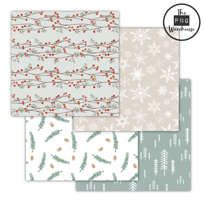 CHRISTMAS WISH - Digital Paper Pack - 12 Jpegs - Instant Download ...