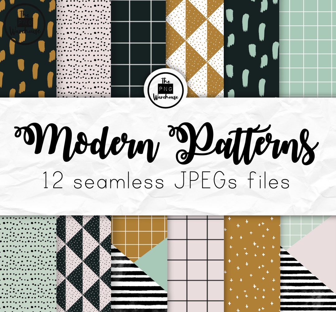 MODERN PATTERNS - Digital Paper Pack - 12 Jpegs - Instant Download ...
