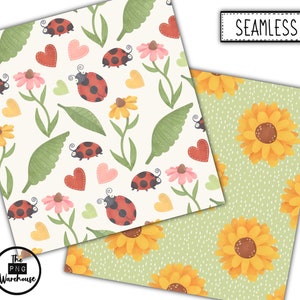 LITTLE LADYBUG PATTERNS Digital Paper Pack - 12 Jpegs - Instant ...