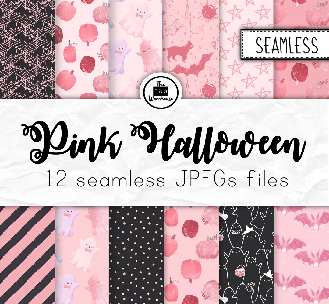 PINK HALLOWEEN - Digital Paper Pack - 12 Jpegs - Instant Download ...