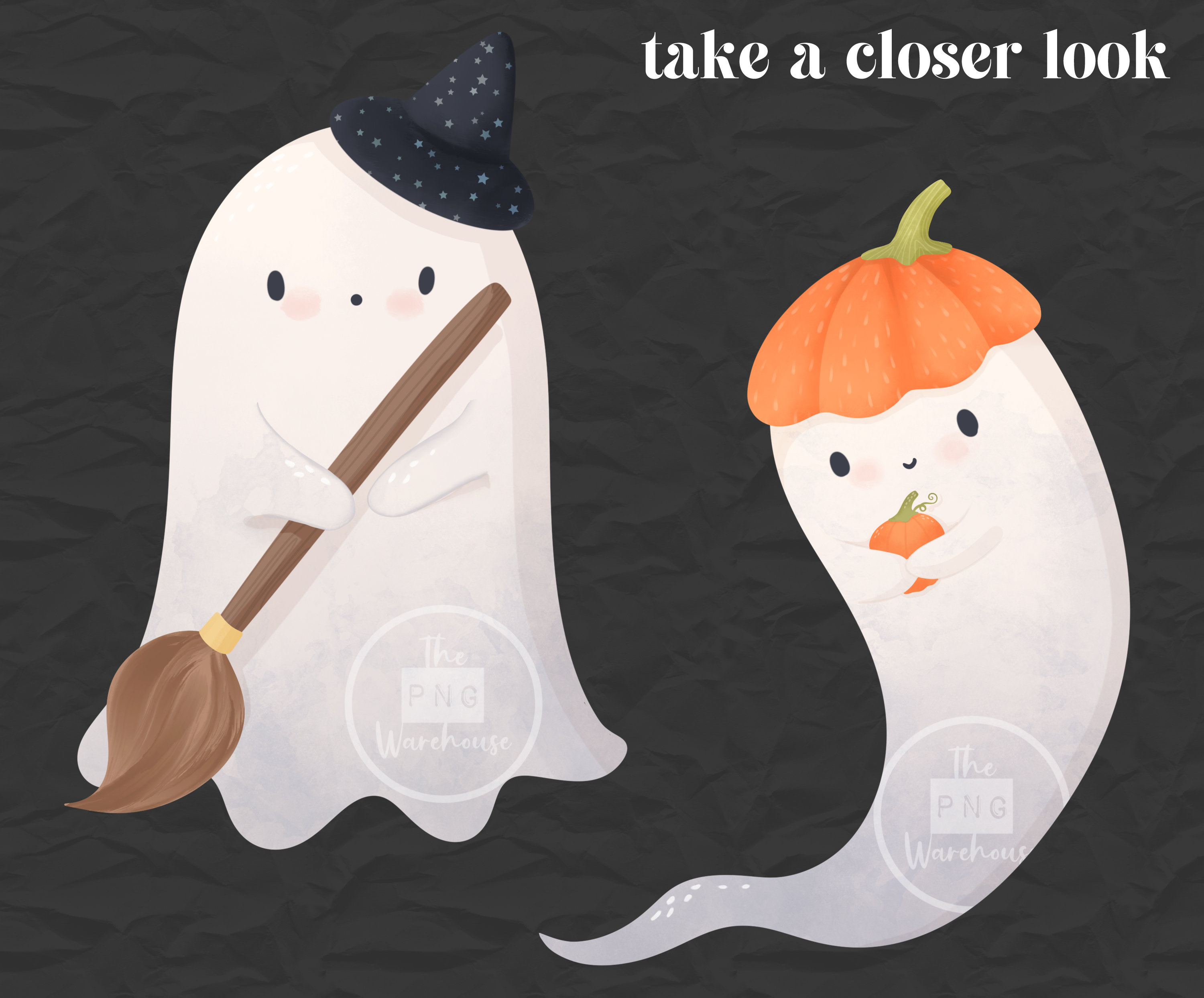 HALLOWEEN GHOSTS Clip Art 15 Pngs Instant Download - Etsy