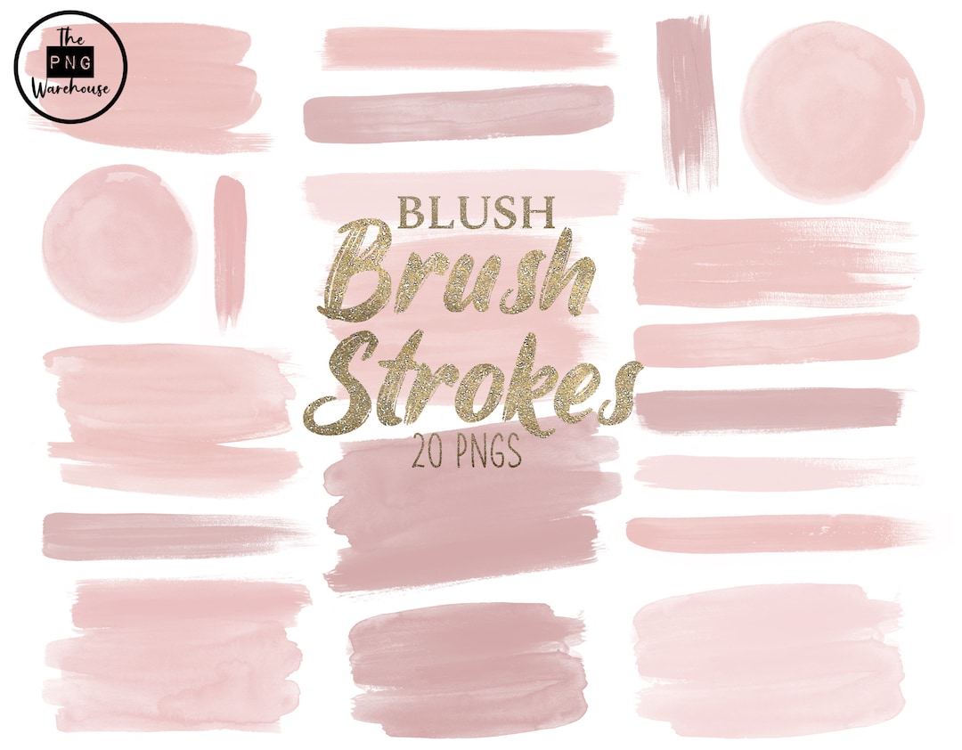 BLUSH BRUSH STROKES - 20 Png Clip Art Designs - Instant Download 300 ...