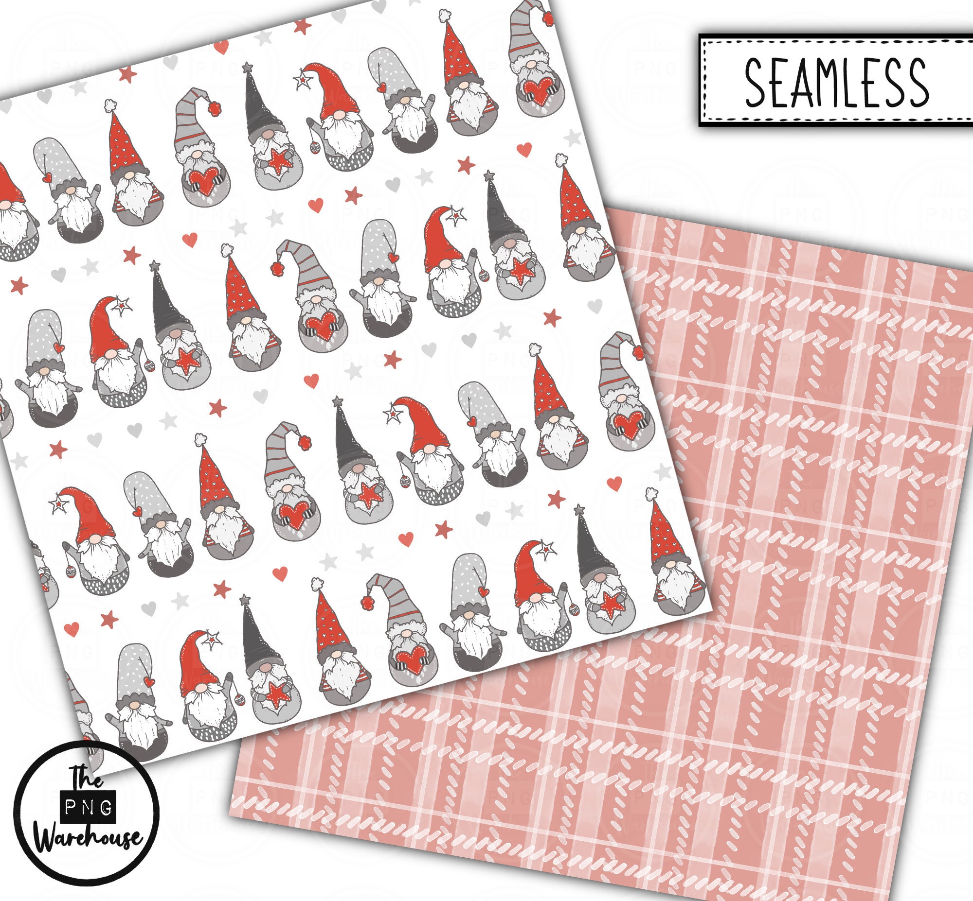 GREY GONK CHRISTMAS Digital Paper Pack 12 Jpegs Instant | Etsy