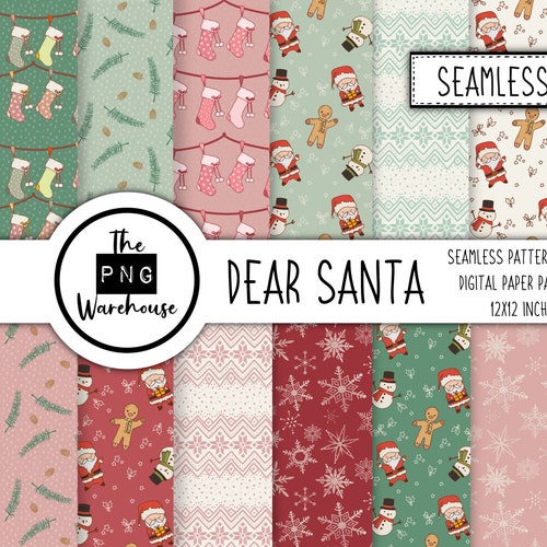 PASTEL CHRISTMAS Digital Paper Pack 12 Jpegs Instant - Etsy