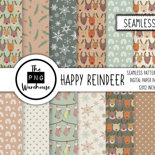 PASTEL CHRISTMAS Digital Paper Pack 12 Jpegs Instant - Etsy