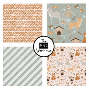 CUTE PETS! Patterns - Digital Paper Pack - 12 Jpegs - Instant Download ...