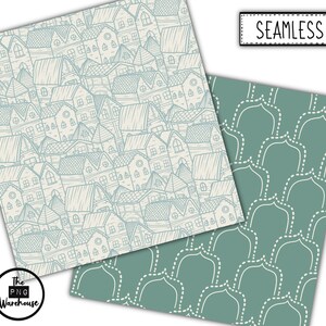 WINTER VILLAGE PATTERNS - Digital Paper Pack - 12 Jpegs - Instant ...