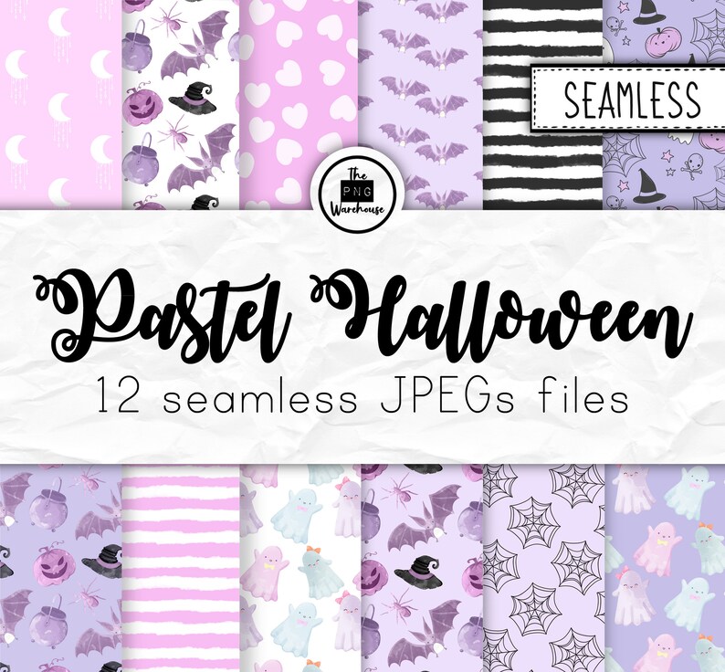 PASTEL HALLOWEEN Digital Paper Pack 12 Jpegs Instant - Etsy