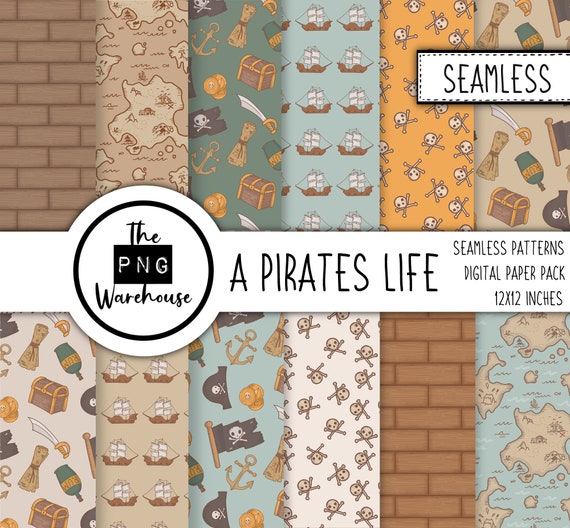 A PIRATES LIFE Digital Paper Pack 12 Jpegs Instant - Etsy