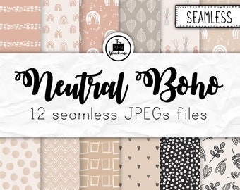 NEUTRAL SEAMLESS Digital Paper Pack Repeatable Patterns BOHO - Etsy
