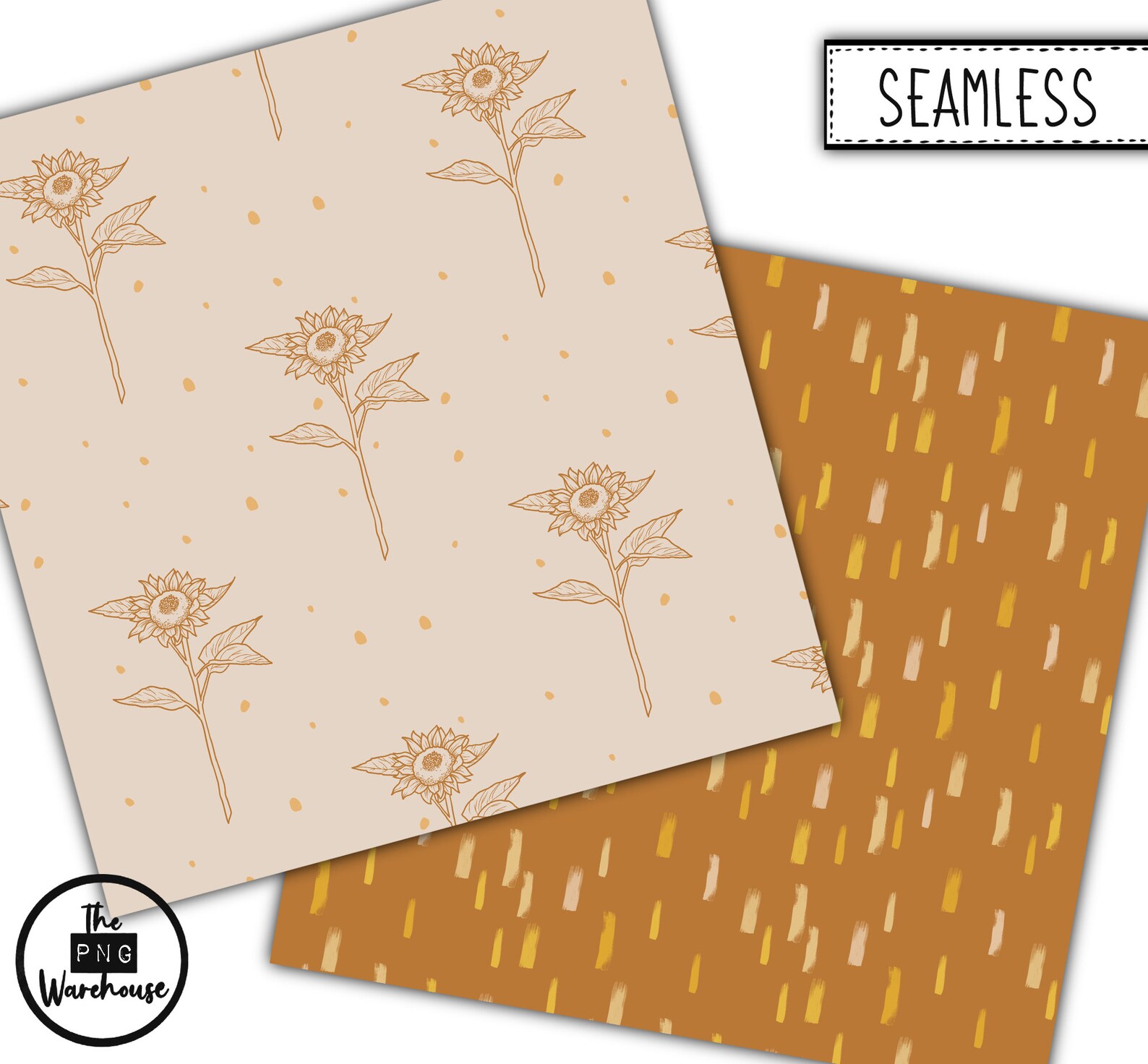 SUNFLOWERS - Digital Paper Pack - 12 Jpegs - Instant Download - 300dpi ...