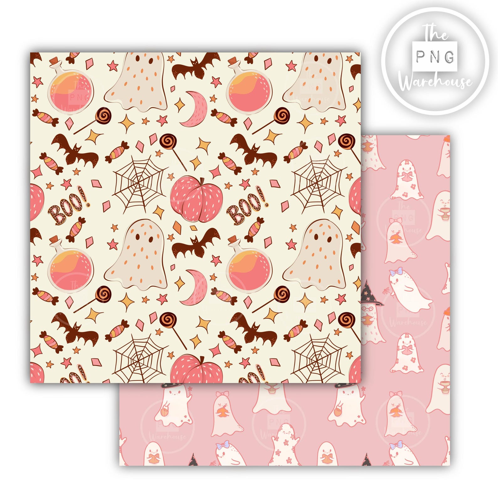 PINK HALLOWEEN PATTERNS Digital Paper Pack - 12 Jpegs - Instant ...