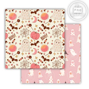 PINK HALLOWEEN PATTERNS Digital Paper Pack - 12 Jpegs - Instant ...