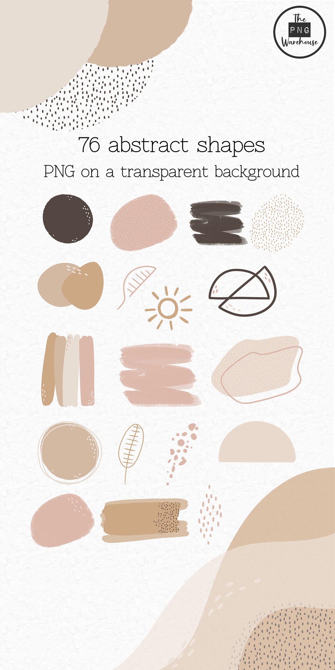 MODERN ABSTRACT SHAPES 76 Png Clip Art Designs Instant | Etsy