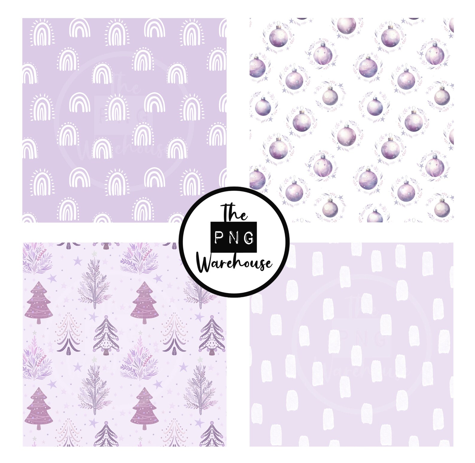 LILAC CHRISTMAS - Seamless Digital Paper Pack - 12 Jpegs - Instant ...