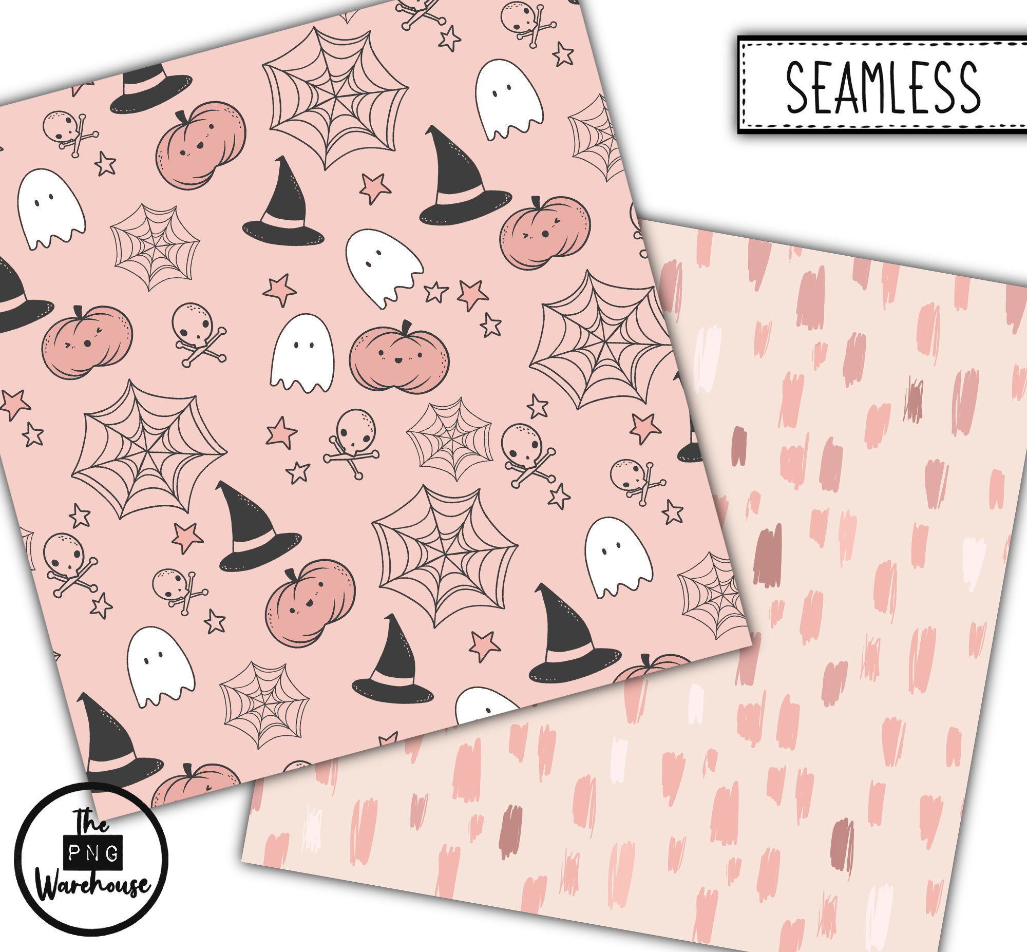 PINK HALLOWEEN Digital Paper Pack 12 Jpegs Instant - Etsy