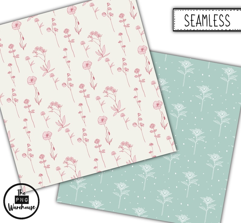 PRETTY FLORALS - Digital Paper Pack - 12 Jpegs - Instant Download ...