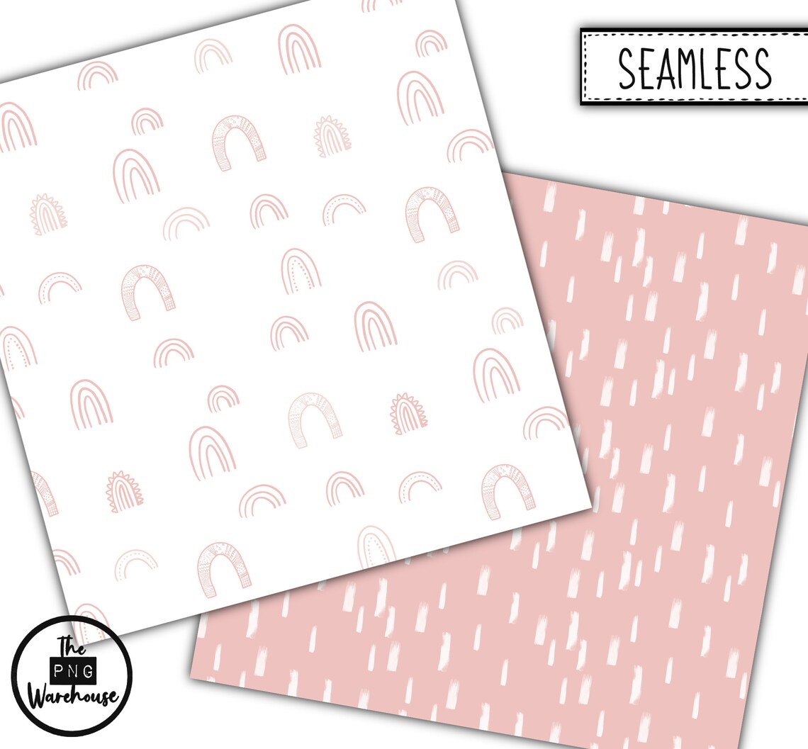 PINK SCANDI DOODLES Digital Paper Pack 12 JPegs instant | Etsy