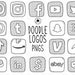 DOODLE LOGOS Lineart Elements 18 Png Clip Art Designs Instant Download ...