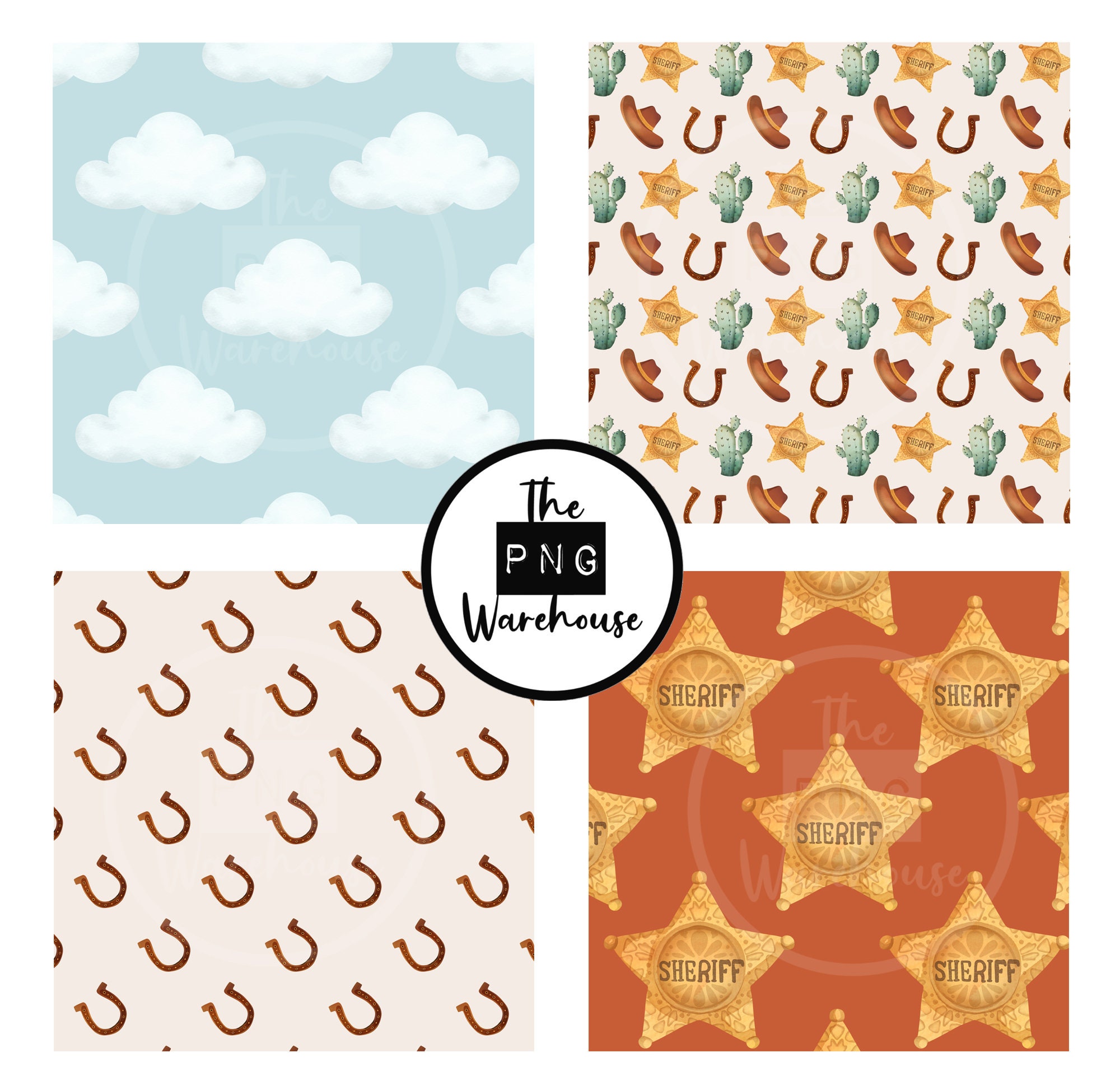 WILD WEST PATTERNS - Seamless Pattern Pack - 12 Jpegs - Instant ...