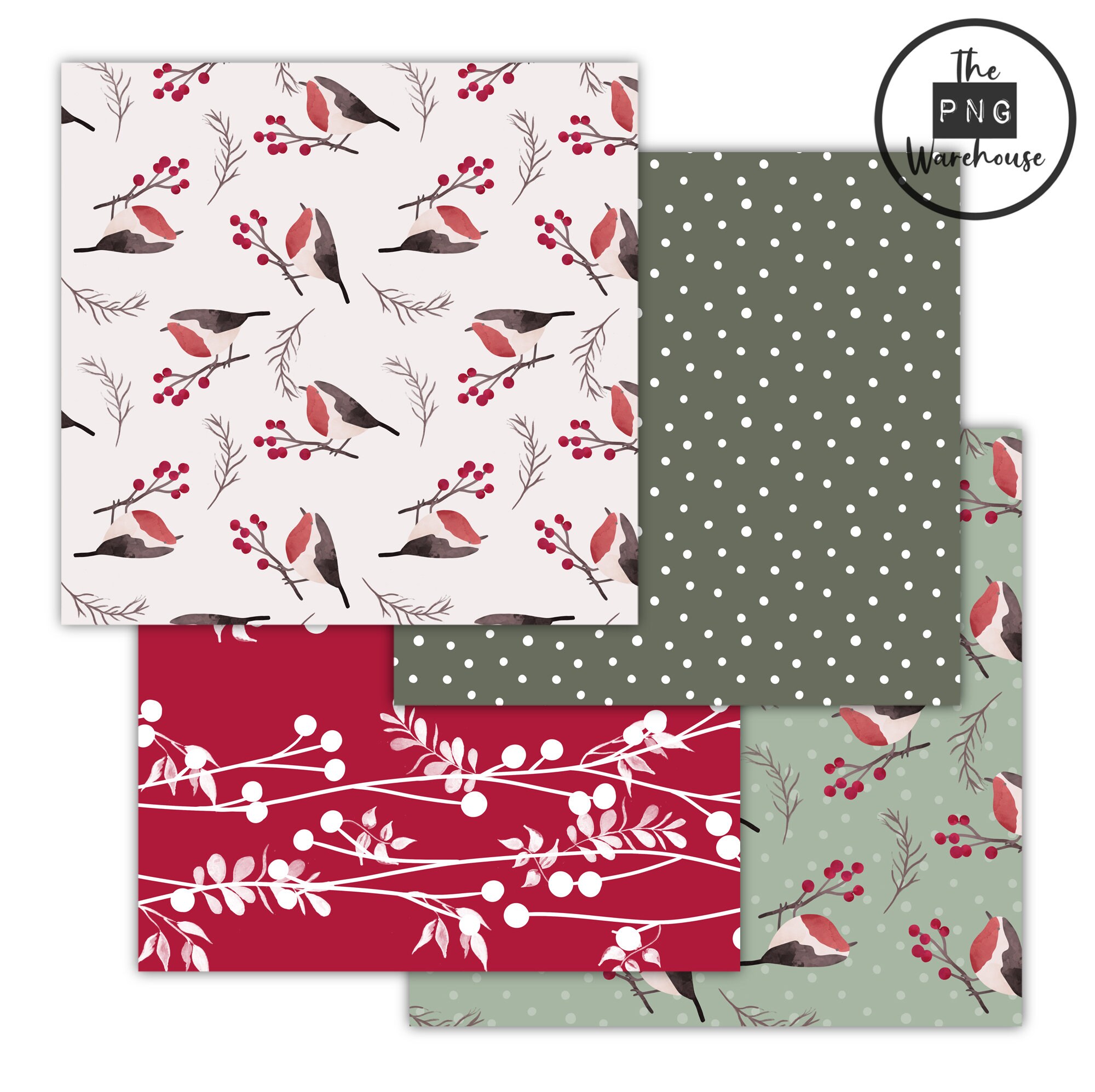 LITTLE ROBIN Digital Paper Pack 12 Jpegs Instant - Etsy