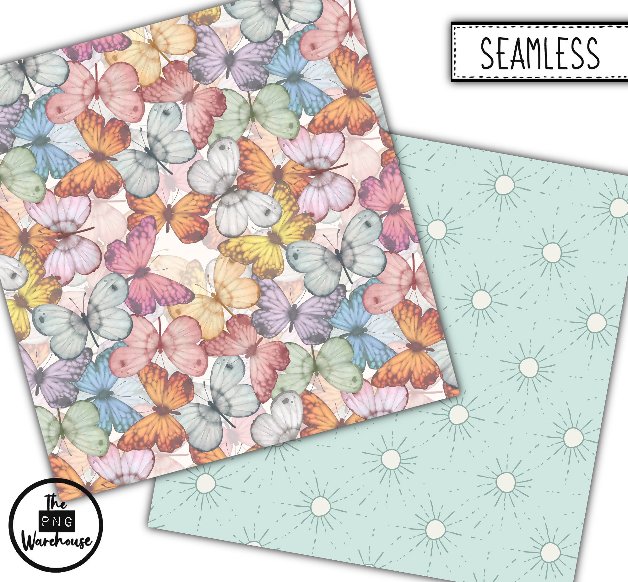 BUTTERFLIES Digital Paper Pack 12 Jpegs Instant Download - Etsy