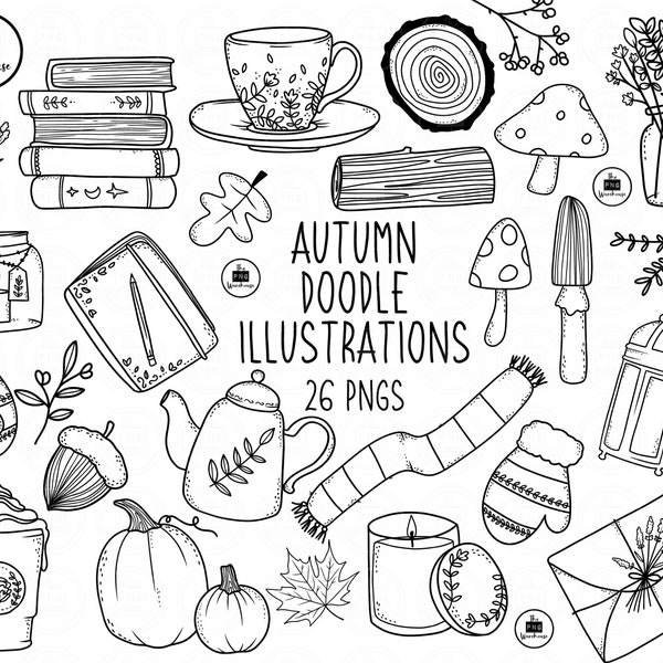 Line Art Autumn - Etsy
