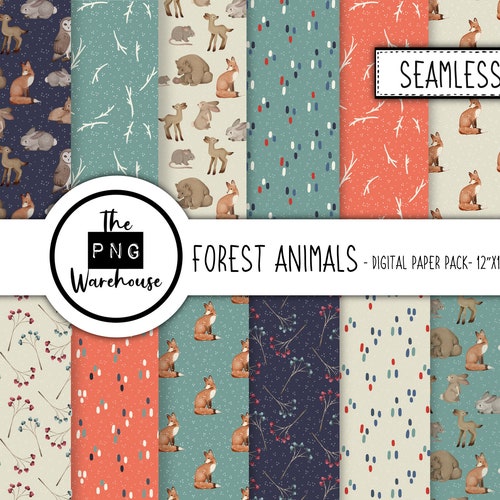SAFARI ANIMALS Seamless Digital Paper Pack 12 Jpegs - Etsy