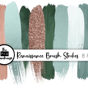 8 RENAISSANCE BRUSH STROKES - 8 Png Clip Art Designs - Instant Download ...