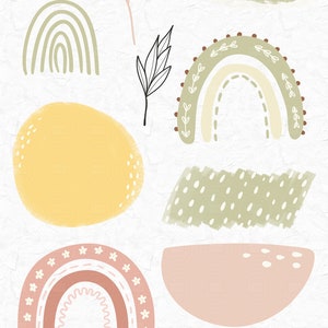 MODERN BOHO ELEMENTS - 60 Png Clip Art Designs - Instant Download 300 ...