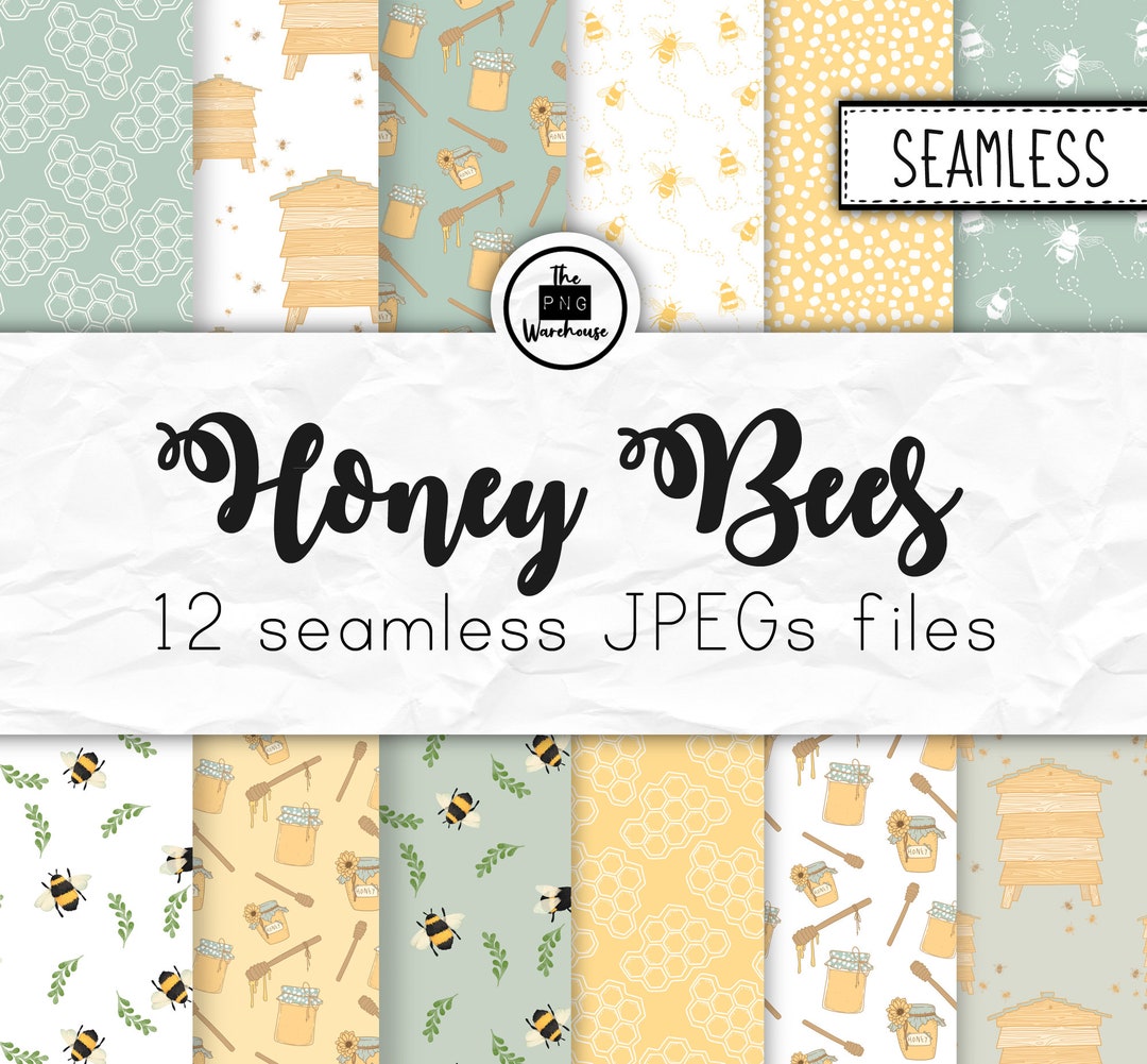 HONEY BEES Digital Paper Pack 12 Jpegs Instant Download - Etsy