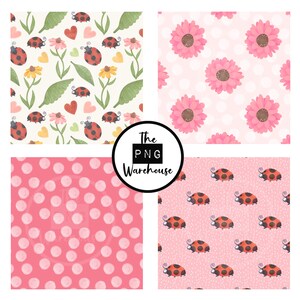 LITTLE LADYBUG PATTERNS Digital Paper Pack - 12 Jpegs - Instant ...