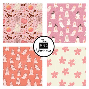 PINK HALLOWEEN PATTERNS Digital Paper Pack - 12 Jpegs - Instant ...